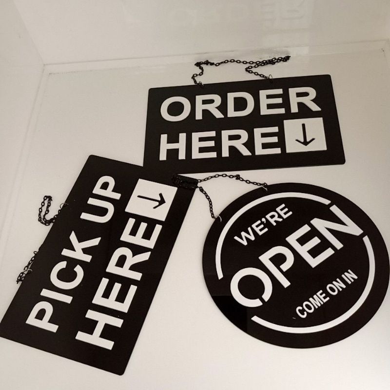 Jual Sign in Order here ,Pick up here dan Open Closed 1 Set ( 3 Pcs ...