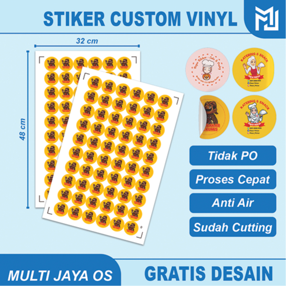 Jual Stiker Vinyl Waterproof Custom Label Kemasan Brand Jualan Makanan ...