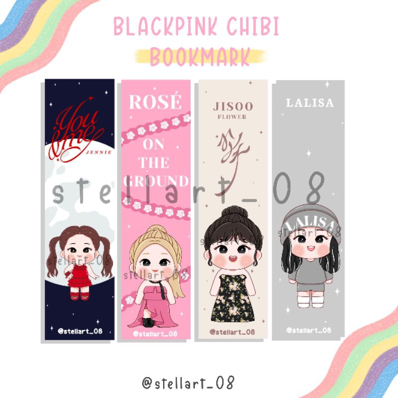 Jual Blackpink Chibi Bookmark Pembatas Buku Jisoo Jennie Lisa Rose ...