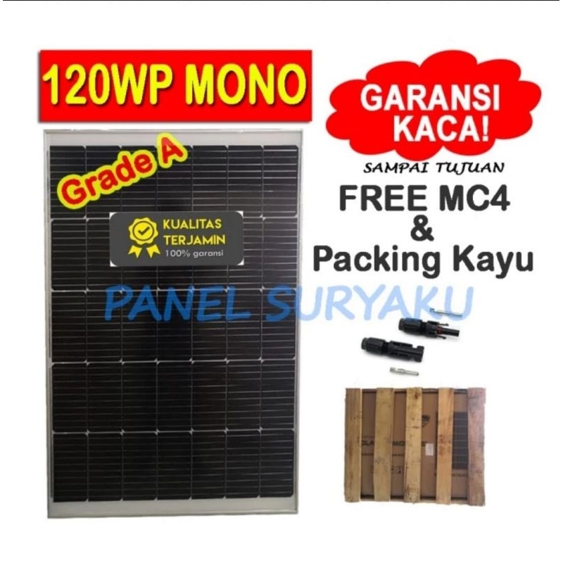 Jual Solar Panel 120wp Mono Crystalline Panel Surya 120Wp 120W Mono ...