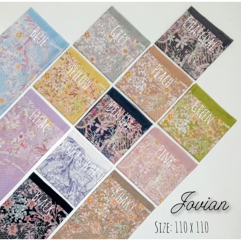 Jual Buttonscarves Jovian series series scraf + pakai pin/Logo B Gold ...