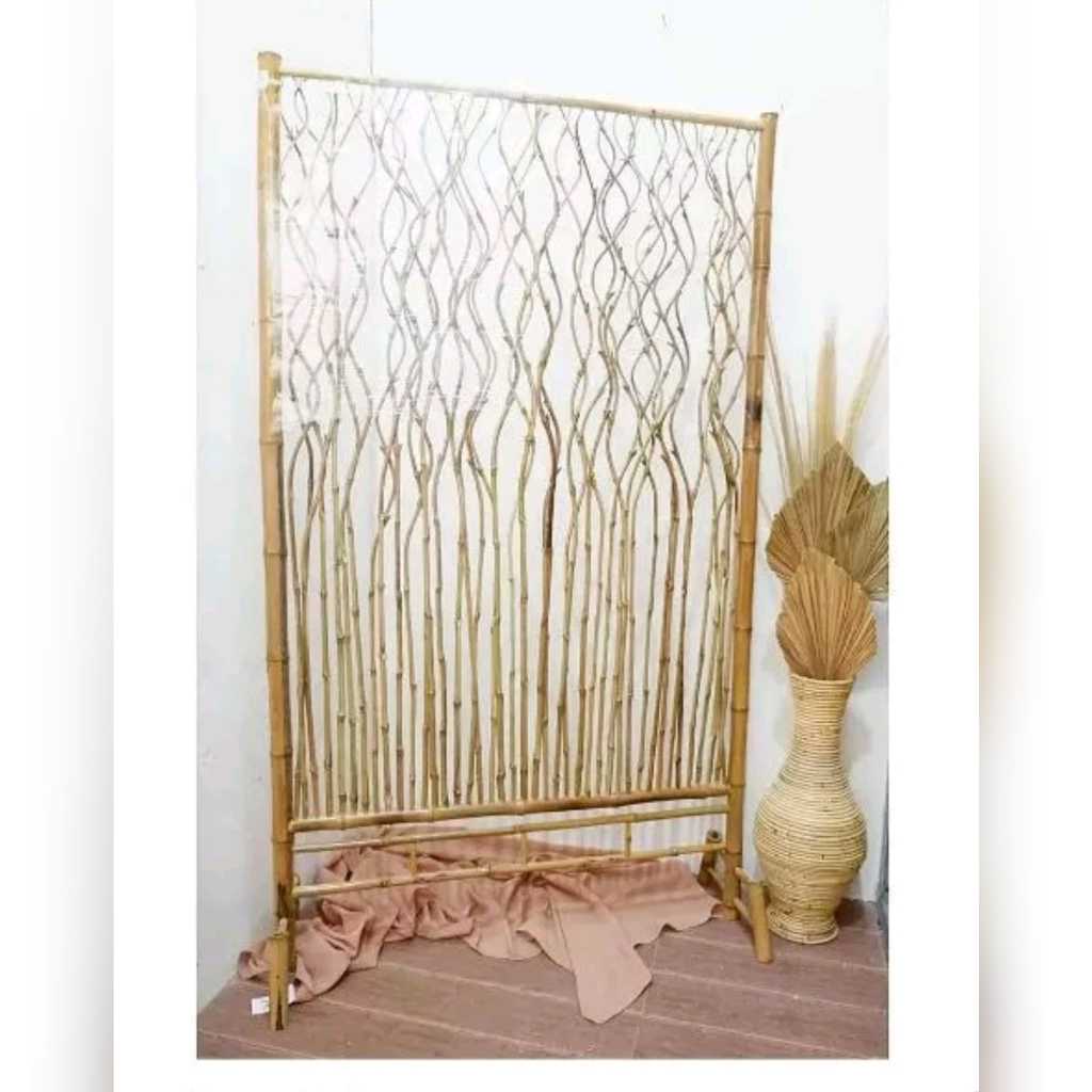 Jual Sekat Ruangan Bambu Ulir Cantik//Sekat Ruangan Haiasan Bambu ...