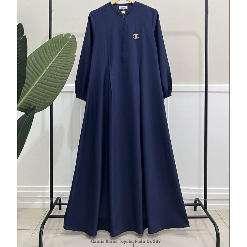 Jual RANIA Dress Gamis Wanita Kekinian Mewah Elegan Hitam Putih Polos ...