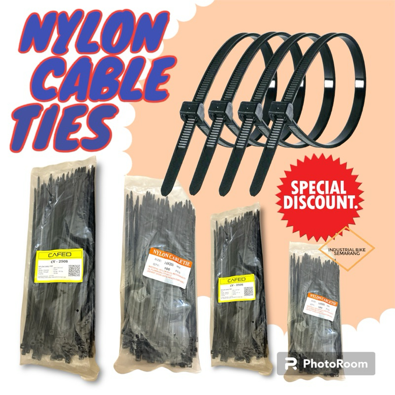 Jual PREMIUM ISI 100 Pcs Nylon Cable Tie 10cm 15cm 20cm 25cm 30cm Kabel ...