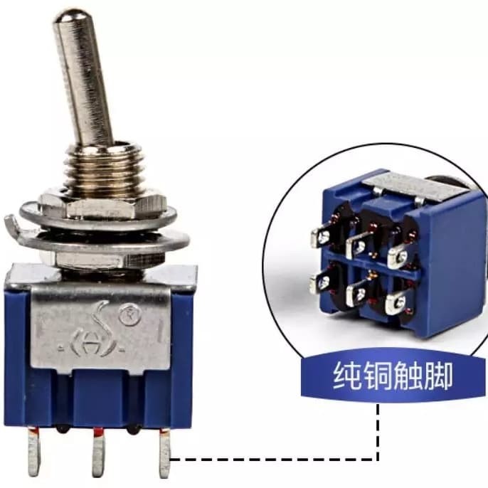 Jual Saklar Toggle Togle MTS-203 Switch DPDT SPST 6pin 3 posisi ON-OFF ...