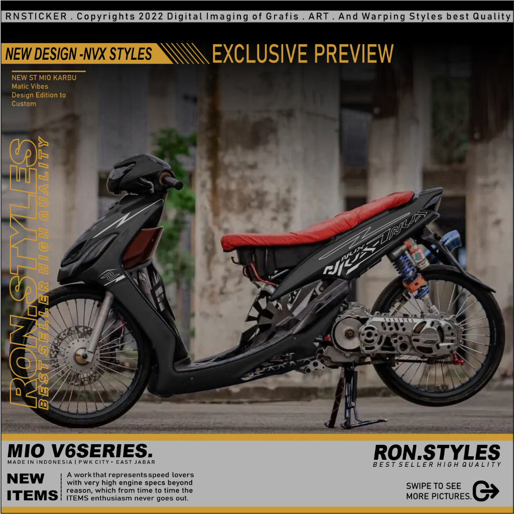 Jual MIOV6 CUTTING STICKER STRIPING MIO SMILE SPORTY 2003/2012 MASUK ...