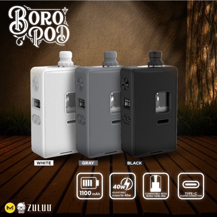 Jual NEW ZULUU BORO POD 40W DEVICE 1100MAH BORO AIO KIT AUTHENT ZULUU ...