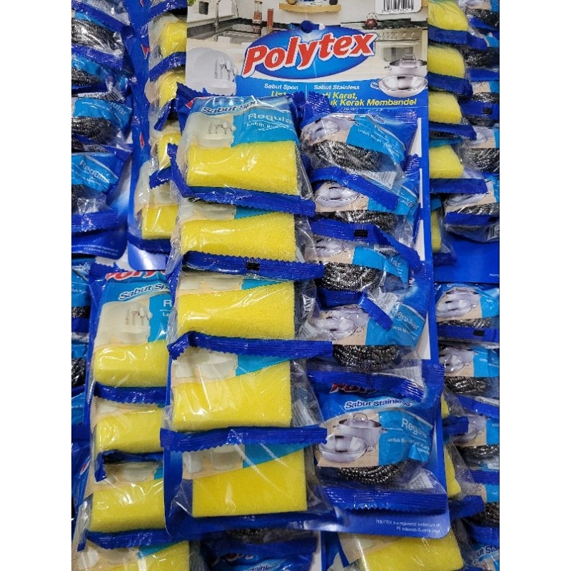 Jual Polytex spon/Polytex kawan cuci 1Pak isi 10 Pcs Beli 2pak gratis 2 ...