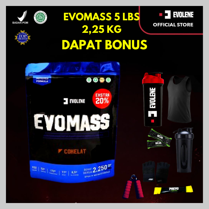 Jual EVOMASS 2.25KG / 5 LBS EVOLENE ORIGINAL SUSU PROTEIN GAINER BULKING EVO MASS MAS EVOLEN ...