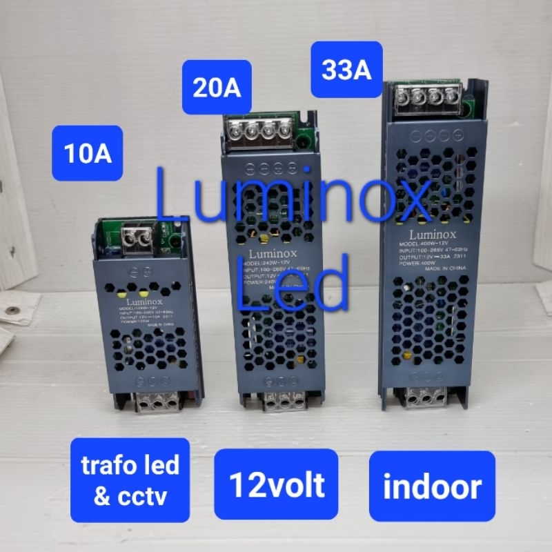 Jual trafo led cctv indoor 10a 20a 33a 12volt / driver led 120w 240w ...