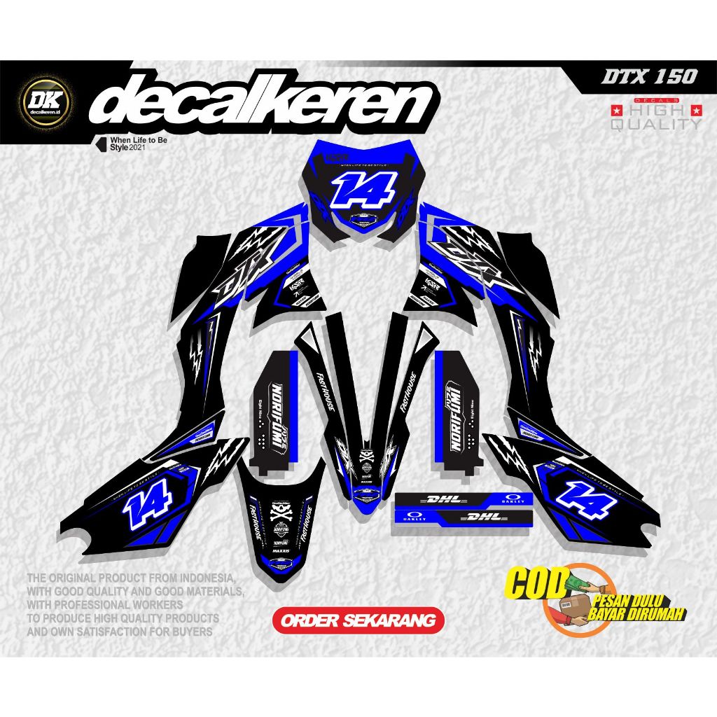 Jual Decal/Stiker Dtracker-DTX-WR155/klx gordon/CRF /KLX BF full body ...