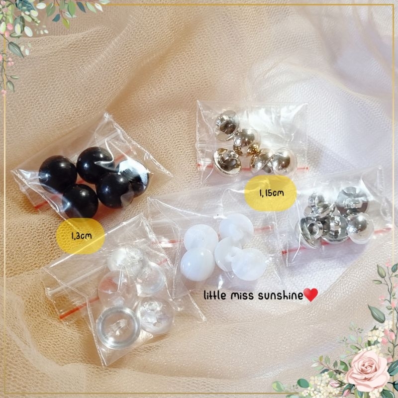 Jual Kancing Button Mushroom bentuk jamur imut gemoy Pearl 1,15cm 1,3cm ...