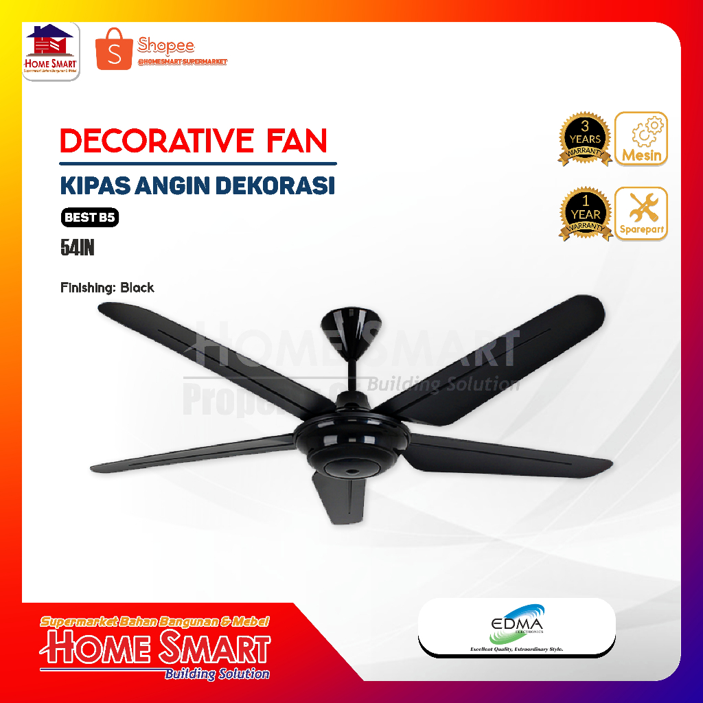 Jual Kipas Angin Gantung Plafon Edma Best B5 54in Remote Control ...
