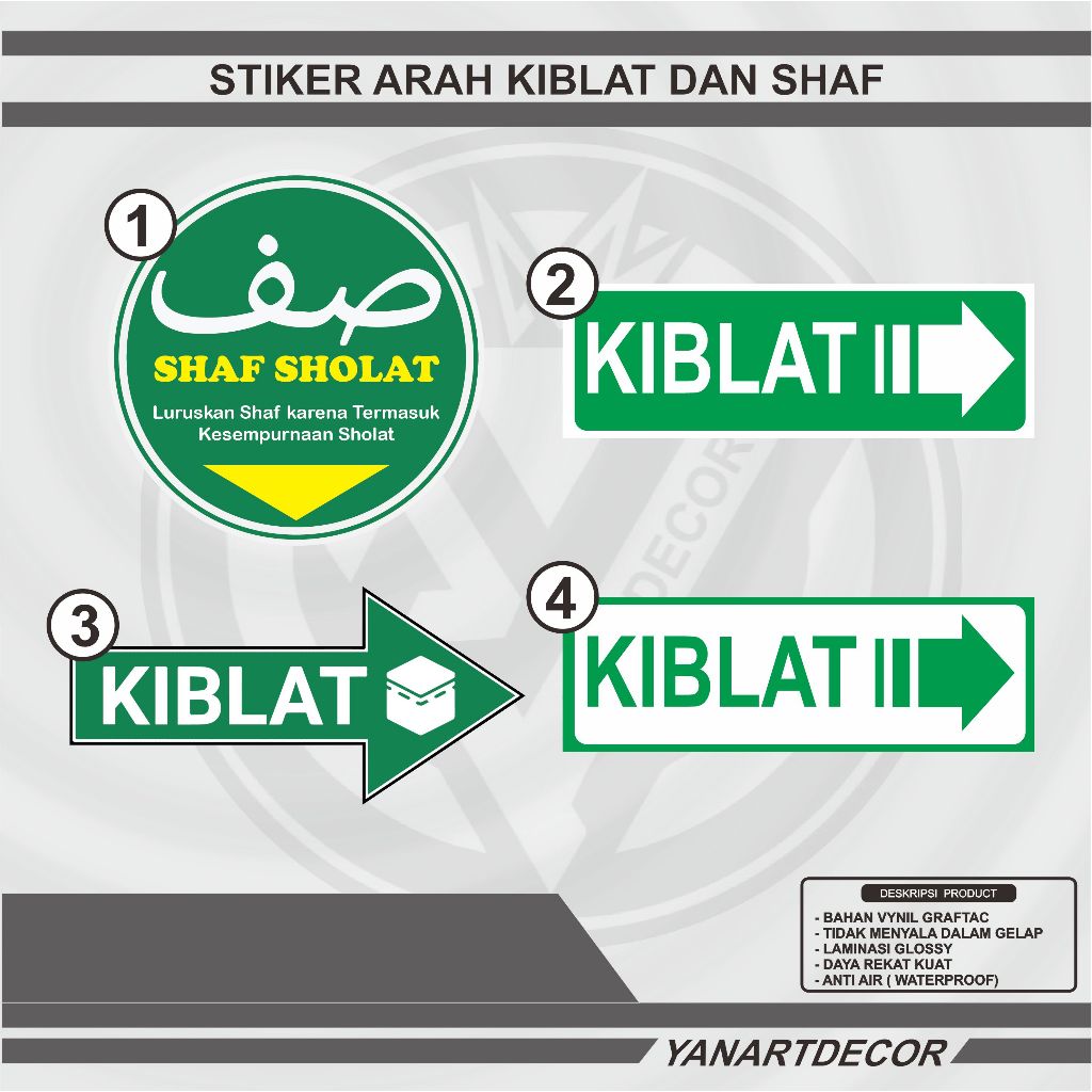 Jual LABEL STIKER SHAF SHOLAT, LABEL ARAH KIBLAT | Shopee Indonesia
