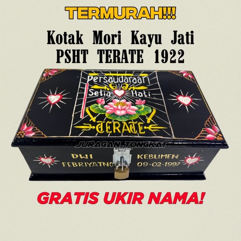 Jual Kotak Mori PSHT Kayu Jati Ukir FREE UKIR NAMA motif Ukir Warna ...