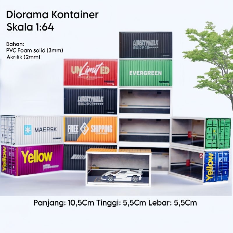Jual BOX DISPLAY AKRILIK KONTAINER , Parkir Mobil Hotwheels , Diorama ...