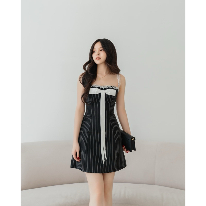 Jual [ Keyclothingline ] Abigail Bowy Dress Korean Mini Dress Fancy Shopee Indonesia