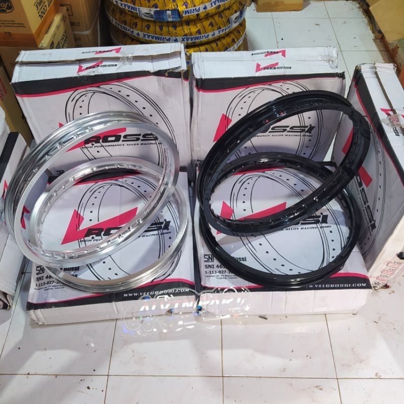 Jual Velg ROSSI ORIGINAL WX KOTAK RING 17 Hitam Glossy gilap Silver ...