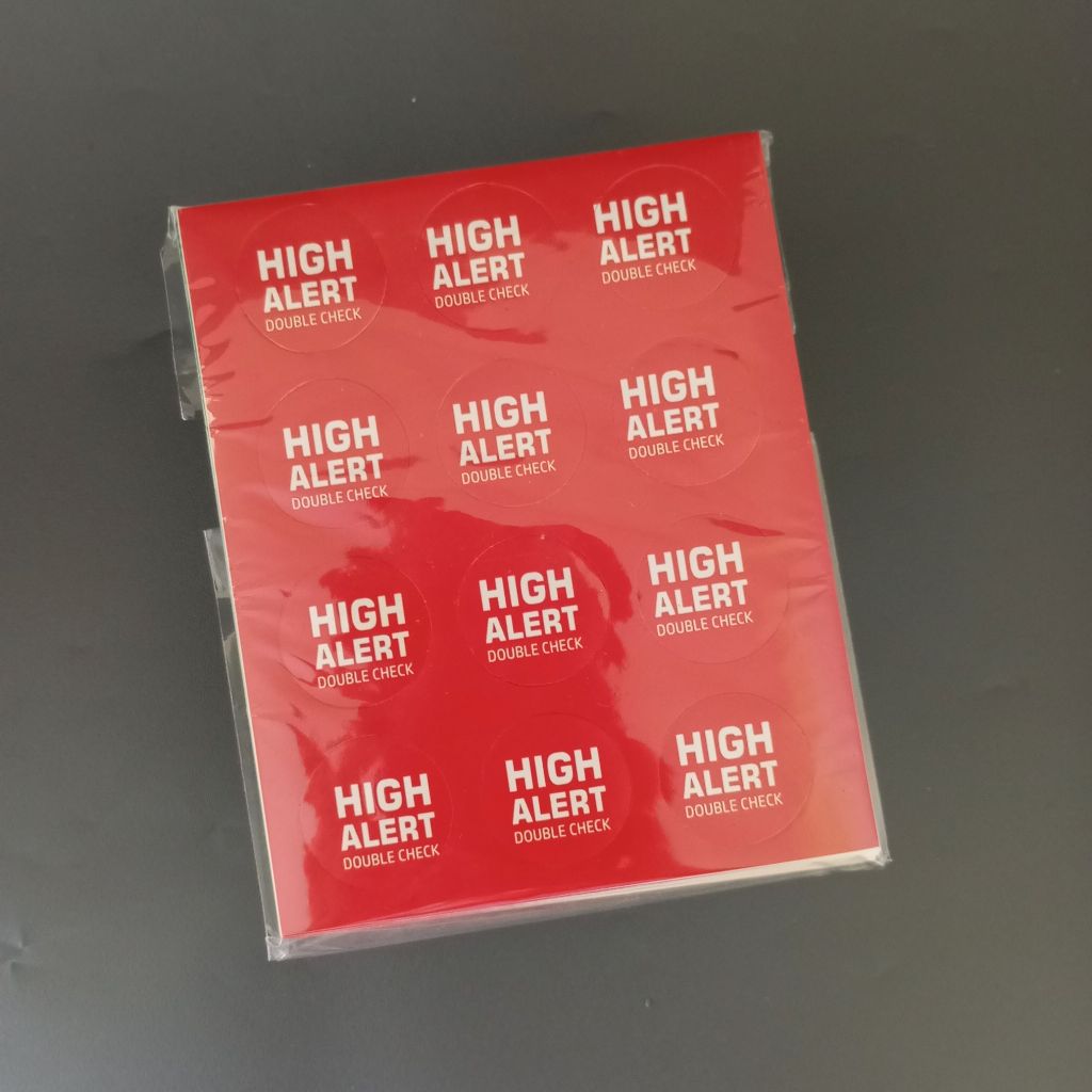 Jual Stiker High Alert - Stiker Penanda Obat High Alert, Stiker APotek ...