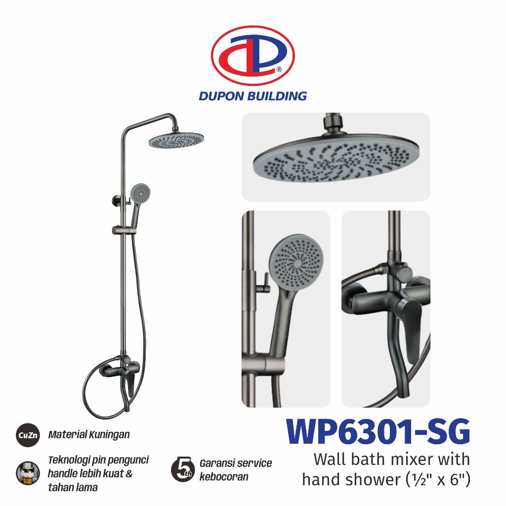 Jual DUPON Rain Shower Set / Shower Column / Shower Tiang Set Panas Dingin Kamar Mandi WP6301-SG ...