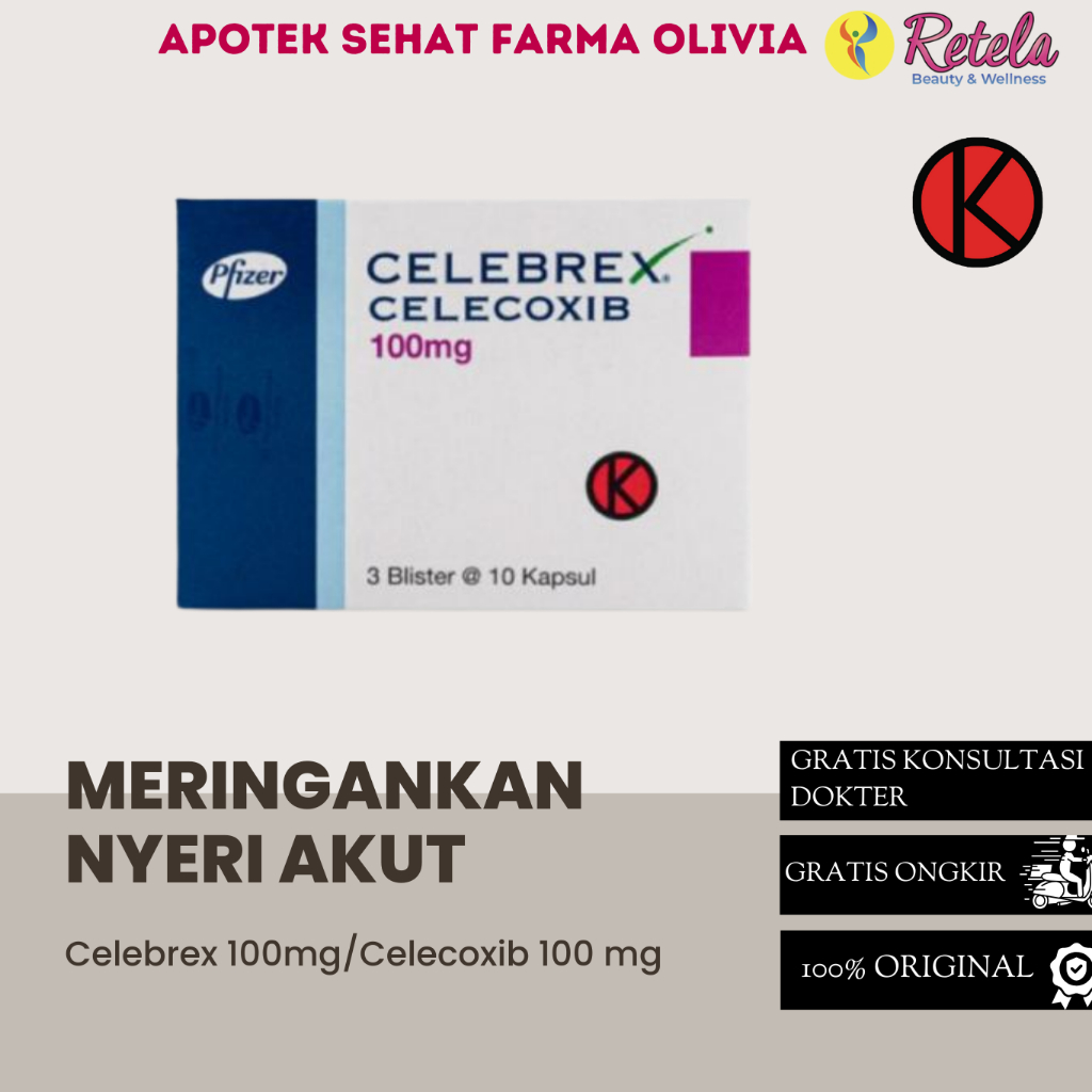 Jual Celebrex 100mg 1 Strip 10 Capsul/ Pereda Nyeri/ Sakit Gigi ...