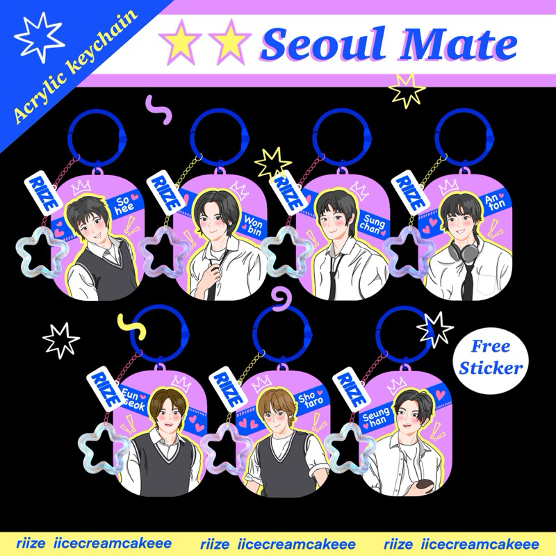 Jual RIIZE keychain "SeoulMate" by iicecreamcakeee | Shopee Indonesia