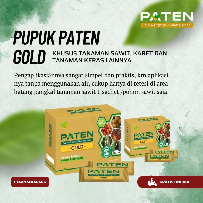 Jual PUPUK PATEN ORGANIK / PATEN GOLD 1 BOX ISI 12 SACHET ORIGINAL 100 ...