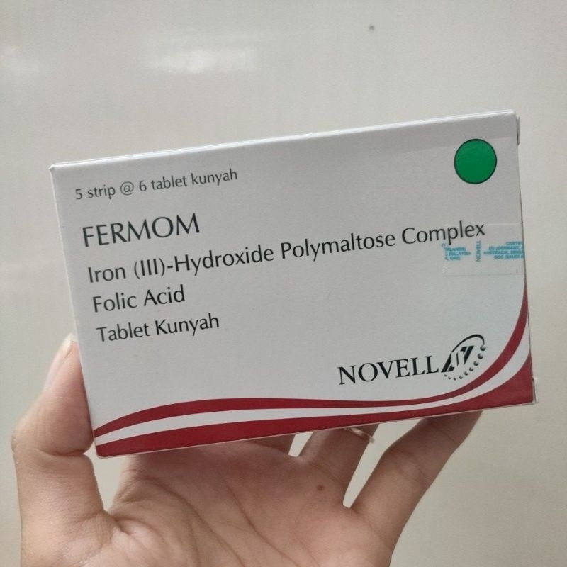 Jual FERMOM strip 6 Box 30 tablet kunyah zat besi darah anemia | Shopee ...