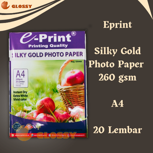 Jual EPRINT Silky Gold Photo Paper 260 gsm KERTAS FOTO SILKY DOFF ...