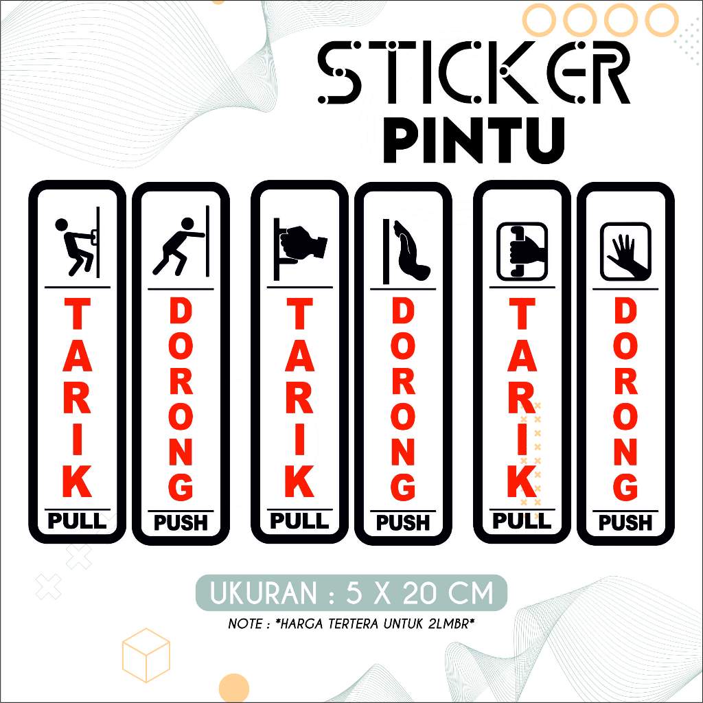 Jual Sticker Label Sign Marka Stiker Pintu Tarik Dorong Push Pull 20 x ...