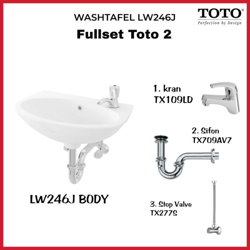 Jual Wastafel LW246 Paket Komplit ori TOTO/washtafel wall hung/washtafel toto | Shopee Indonesia