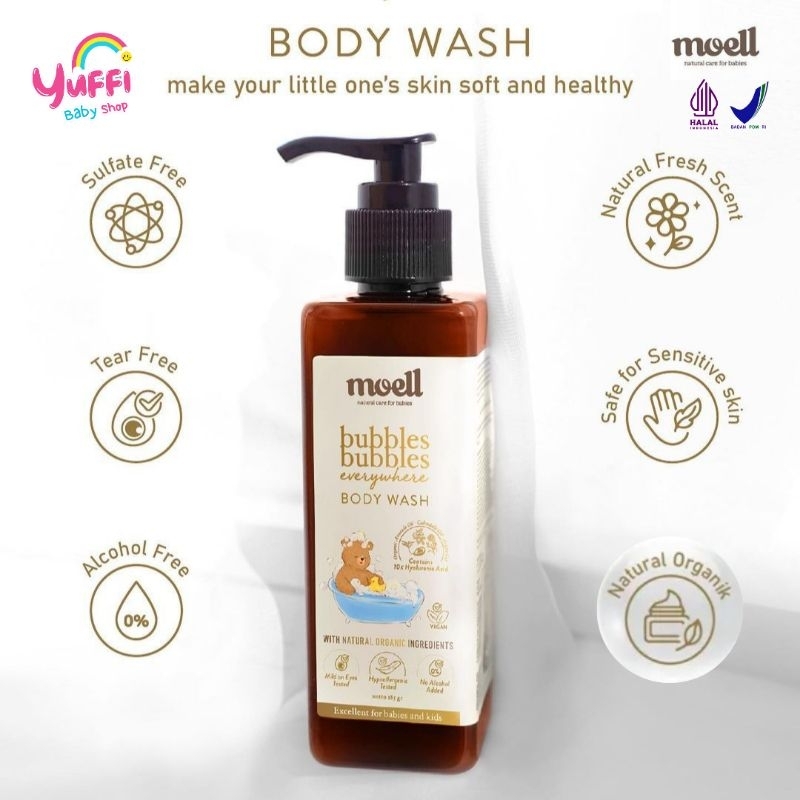 Jual Moell Bubbles Everywhere Body Wash 185gr / Sabun Bayi / SLS Free ...