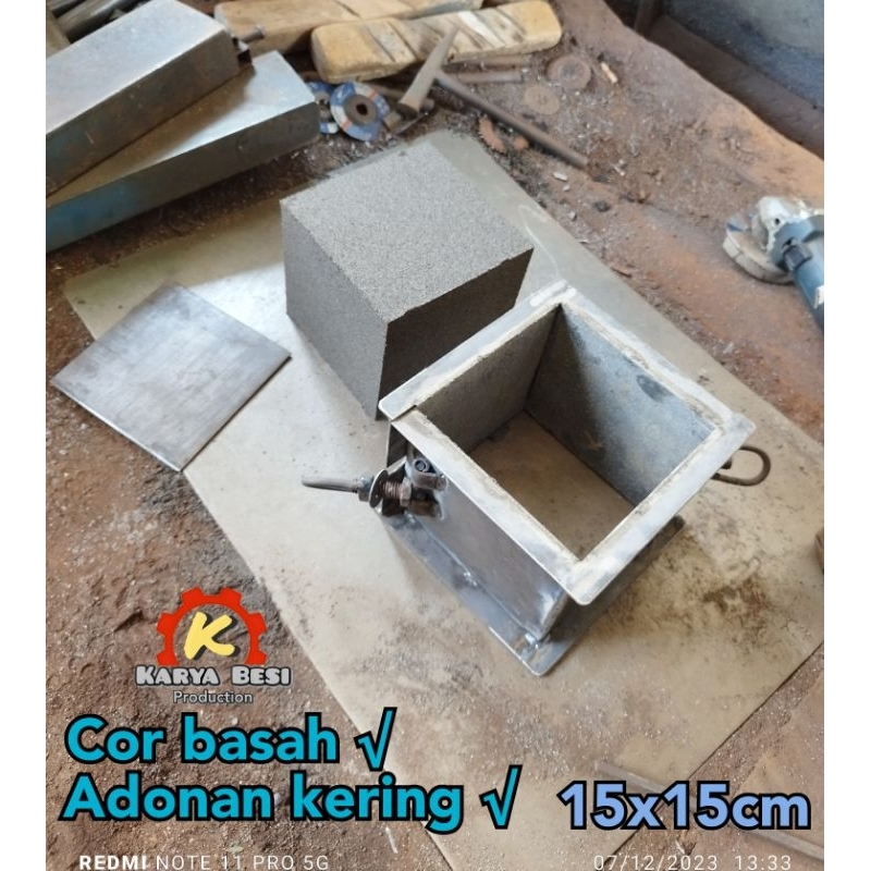 Jual Cetakan kubus beton//15x15x15cm full besi//Uji kualitas cor beton ...