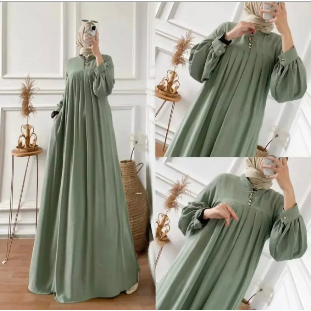 Jual GAMIS CRINKLE AIRFLOW TERBARU//SALSA DRESS CRINKLE BUSUI//GAMIS ...