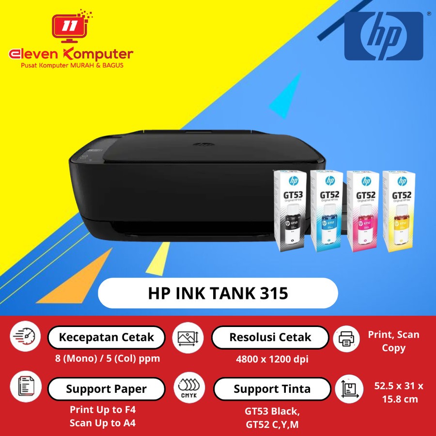 Jual Printer HP Ink Tank 315 HP 315 Print, Scan , Copy Infus Original ...