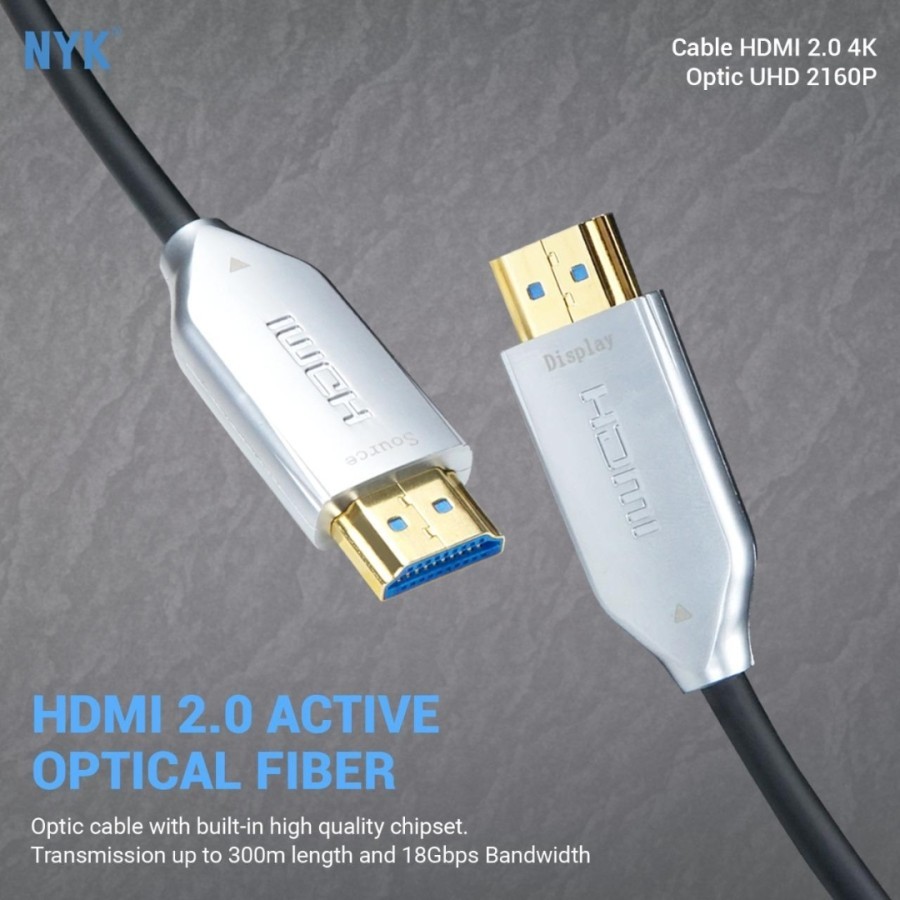 Jual KABEL HDMI 60M OPTIC VER 2.0 ULTRA HD 4K HDMI 60 METER OPTICAL ...