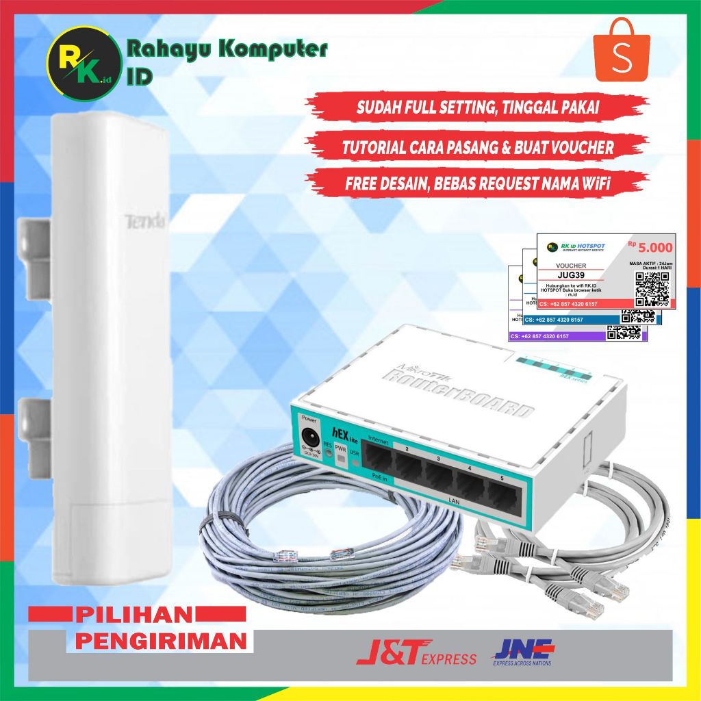 Jual Mikrotik RB750Gr3 + 3 TENDA O3 - Paket Usaha Wifi Hotspot Voucher ...