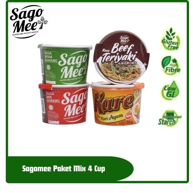 Jual SAGO MEE PAKET 4 CUP C SAGOMEE MIE INSTAN ENAK SEHAT GLUTEN FREE ...
