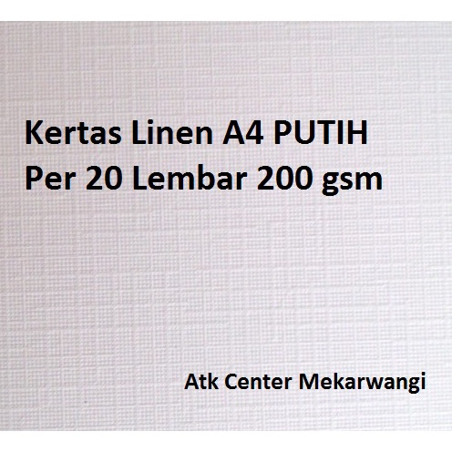 Jual Kertas Linen Putih Tebal 200 Gsm Isi 20 lembar / Kertas Sertifikat ...
