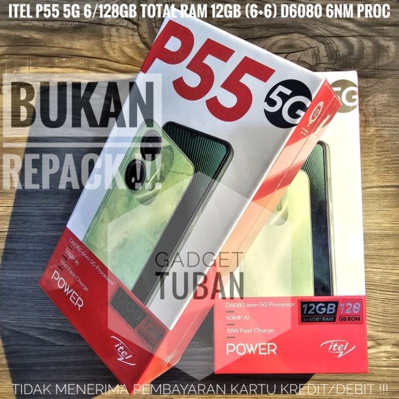 Jual Itel P55 5G 6/128 GB Extend RAM 12GB (6+6) D6080 6nm Proc 5G READY ...