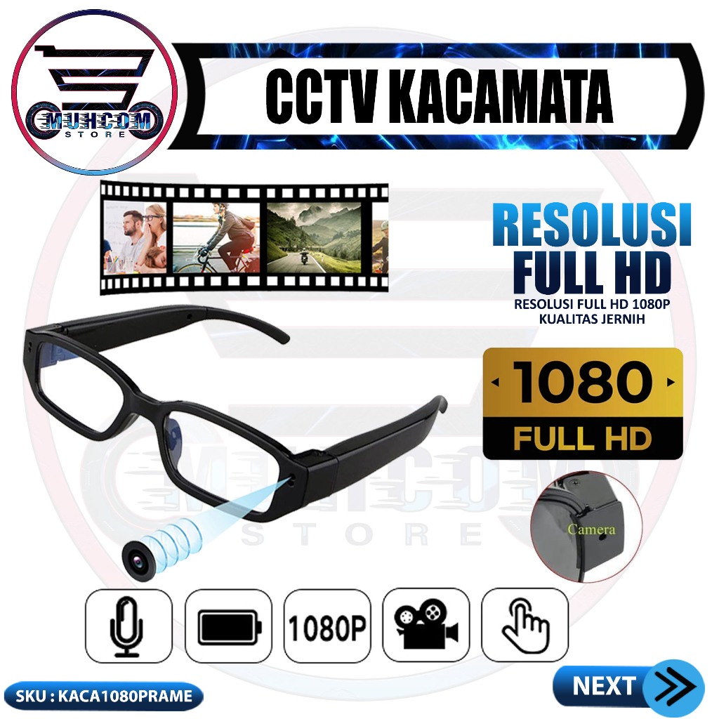 Jual Kacamata Glasses Cam Full HD 1080P Kamera Pengintai Eye Glass Spy ...