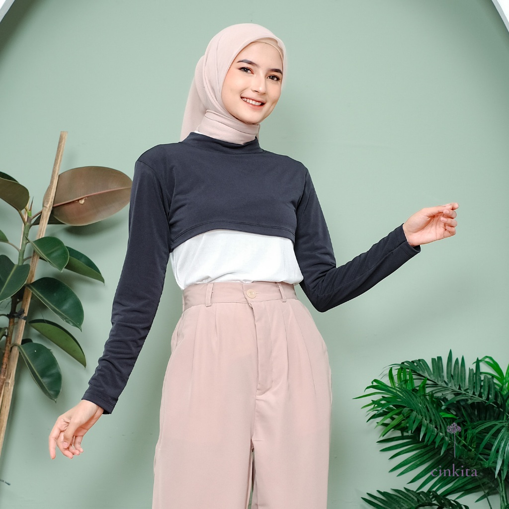 Jual Cinkita Inner Manset Crop Turtle Neck Kerah Tinggi Hijaber Dalaman ...