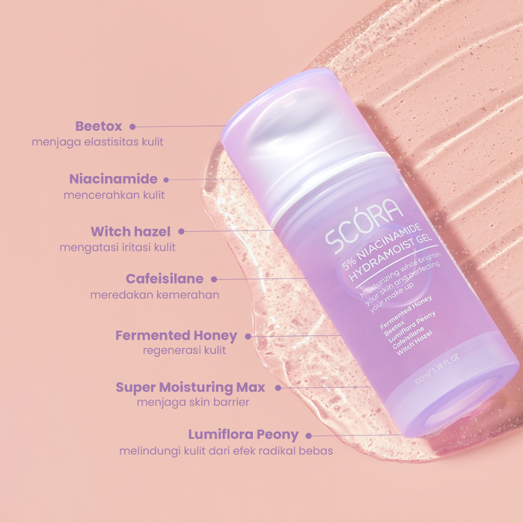 Jual SCORA 5% Niacinamide Hydramoist Gel 100ml Pelembab Wajah yang Mencerahkan Kulit Memperbaiki ...