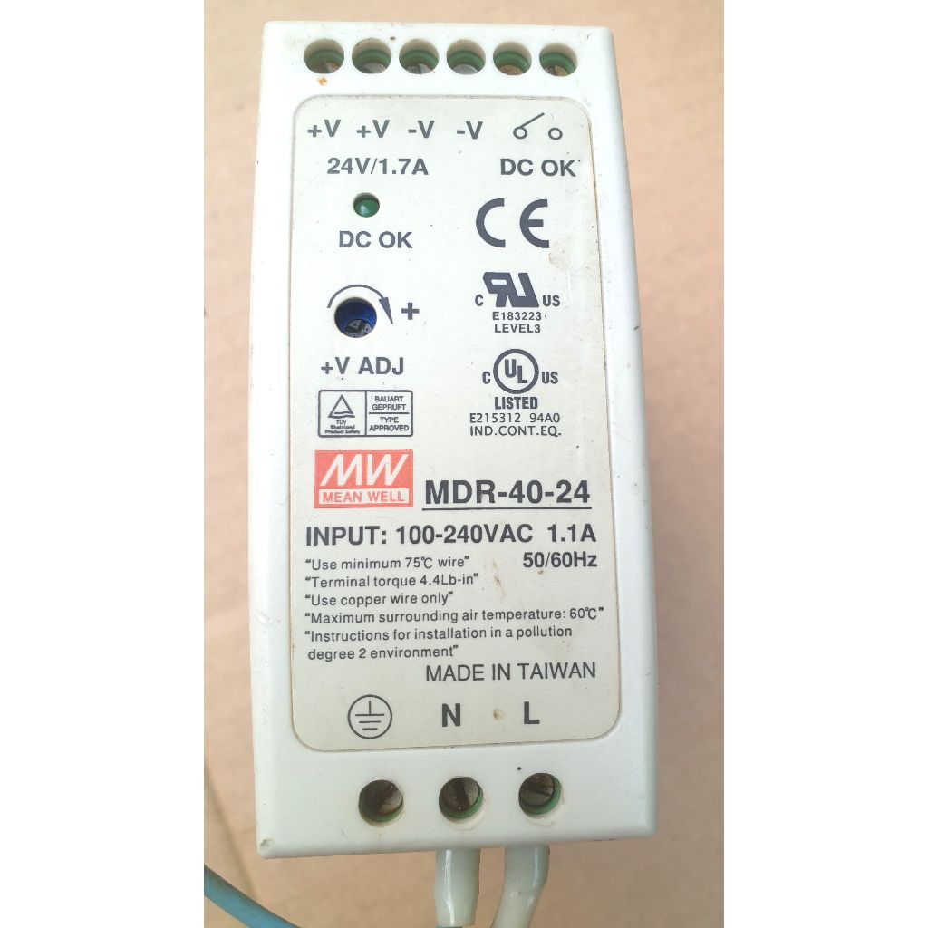Jual Power Supply Merk: Mean Well Type : MDR-40-24 Model : DIN RAIL ...