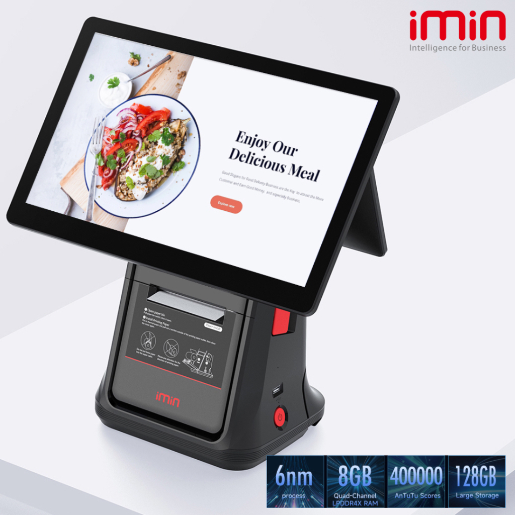 Jual IMIN Mesin Kasir Android 13 Desktop iMin D4 504 Pro 8GB/128GB Dengan Printer 80x80mm ...