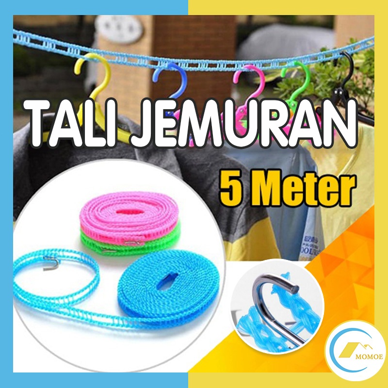 Jual TALI JEMURAN PAKAIAN 5 METER SUPER PRAKTIS GANTUNGAN BAJU CLOTHES ...