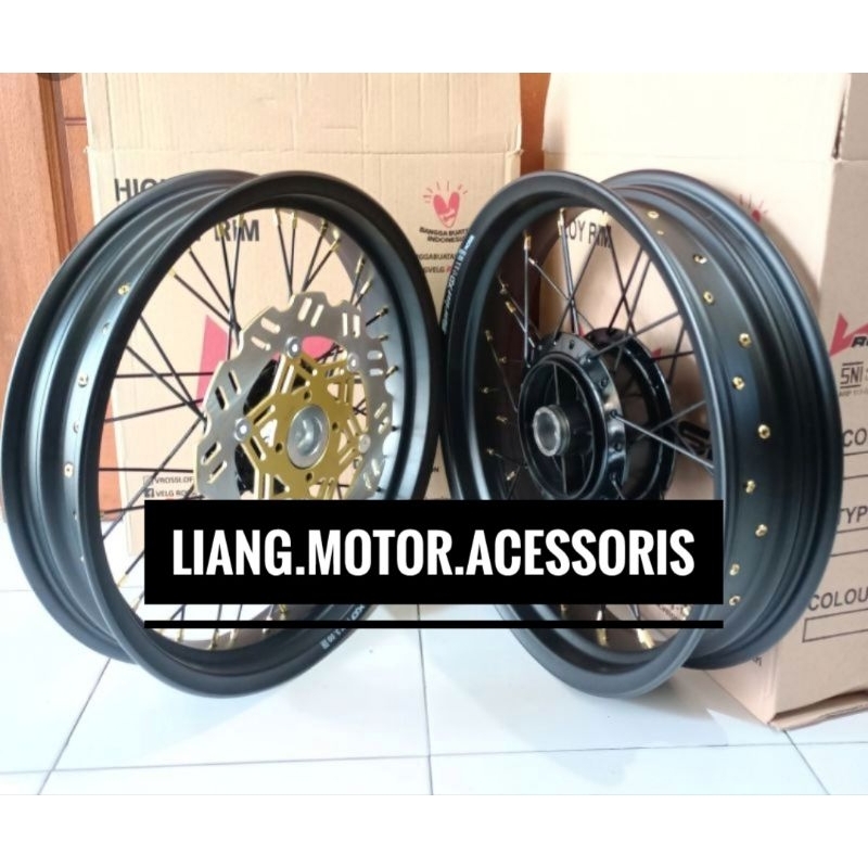 Jual Sepaket Velg Tapak Lebar 300/350 Ring 17 Tromol Set Jari2 - Yamaha ...