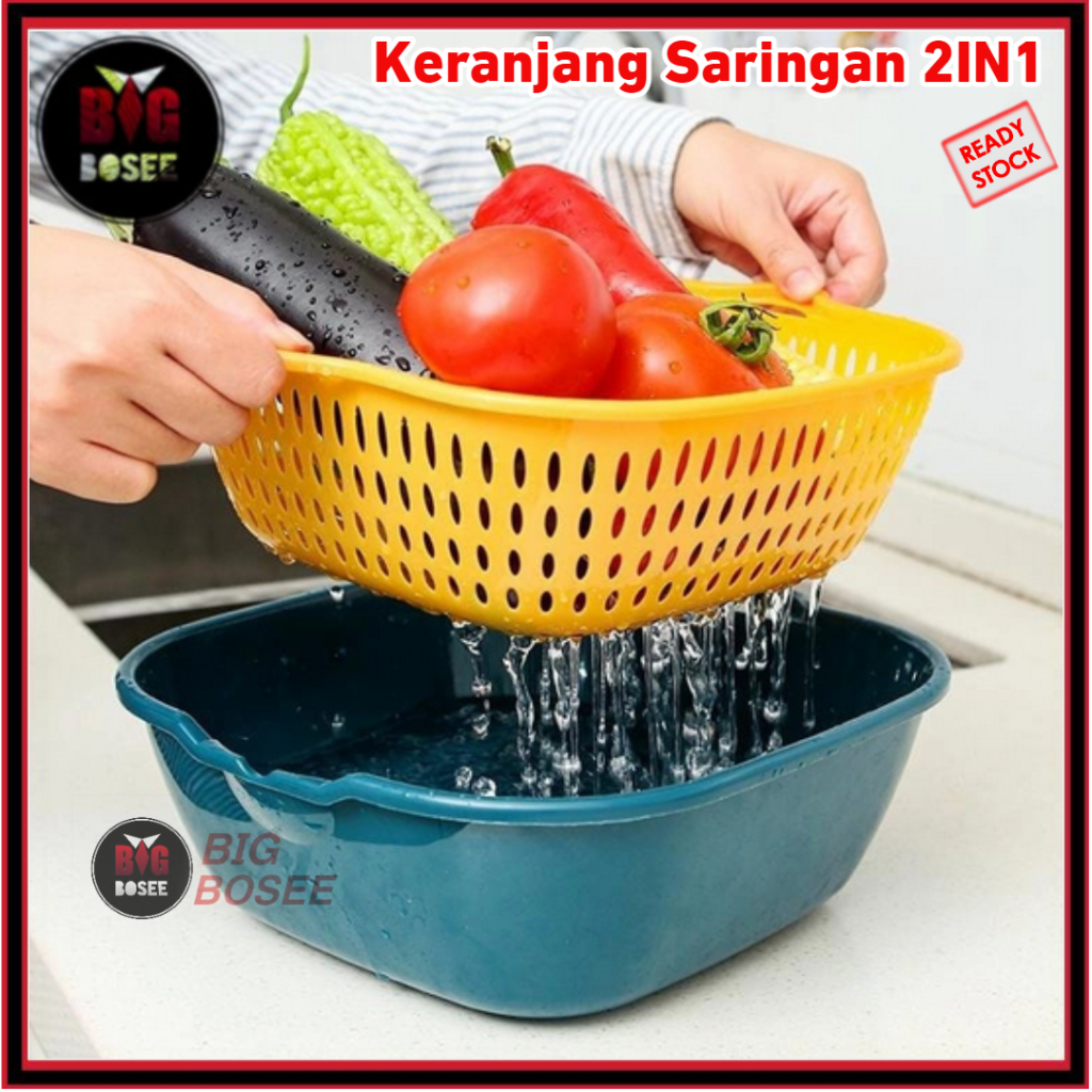 Jual BB7 - Baskom Keranjang Pencuci Dan Pengering Buah Sayuran Wadah ...