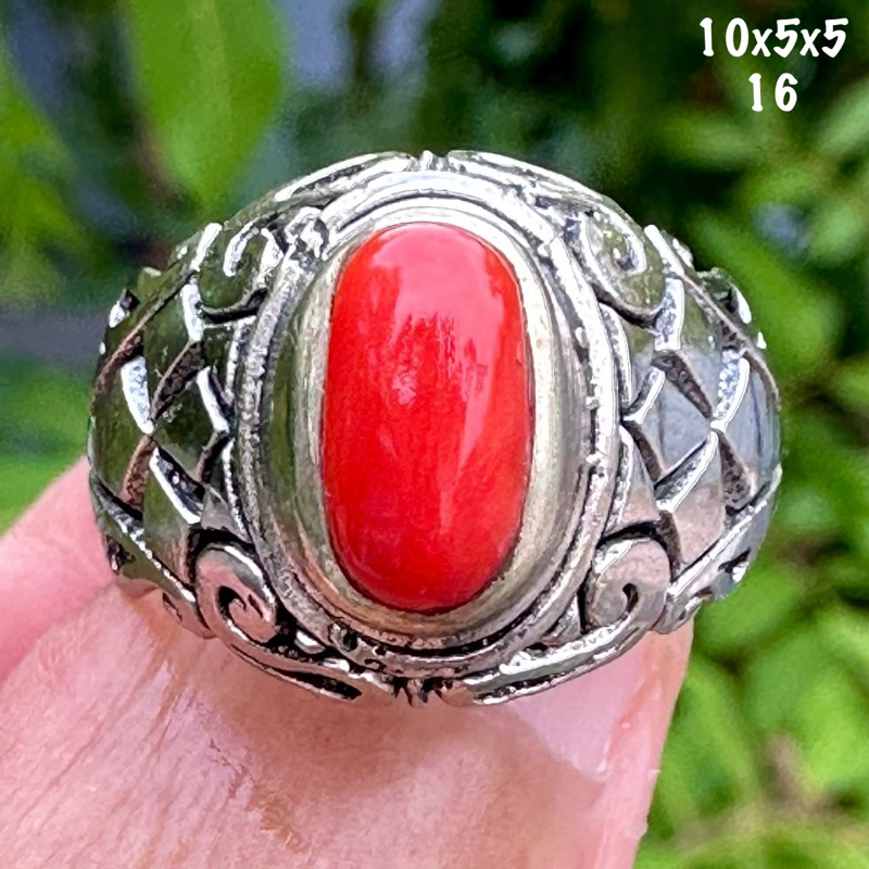 Jual Cincin Batu Akik Natural Marjan Red Coral Asli Mediterania Laut ...