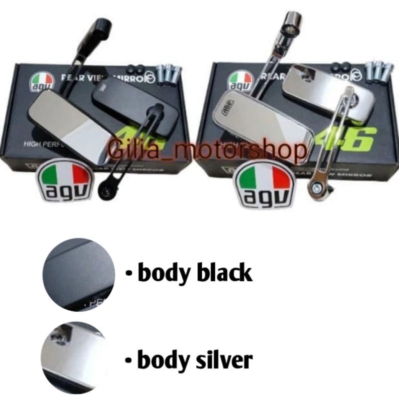 Jual Spion kotak Classic model harley AGV racing full warna chrome ...
